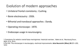 Surgical managment of anterior skull base meningeoma | PPTX