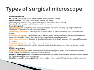 SURGICAL MICROSCOPE surgical microscopes | PPTX