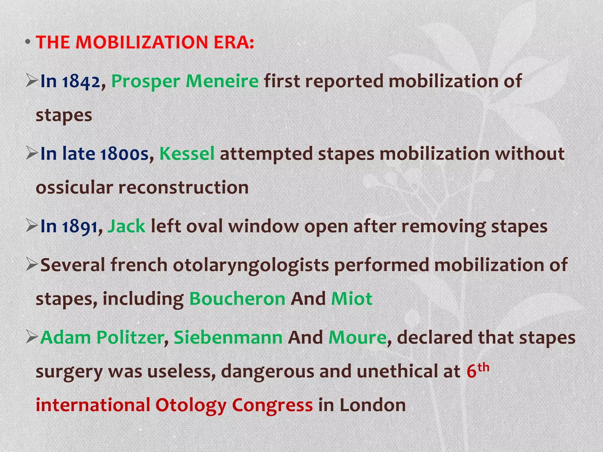 Surgical mx of otosclerosis | PPTX
