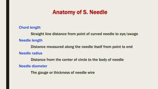 SURGICAL NEEDLES(size,shape, material).pptx