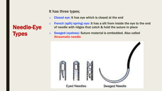 SURGICAL NEEDLES(size,shape, material).pptx