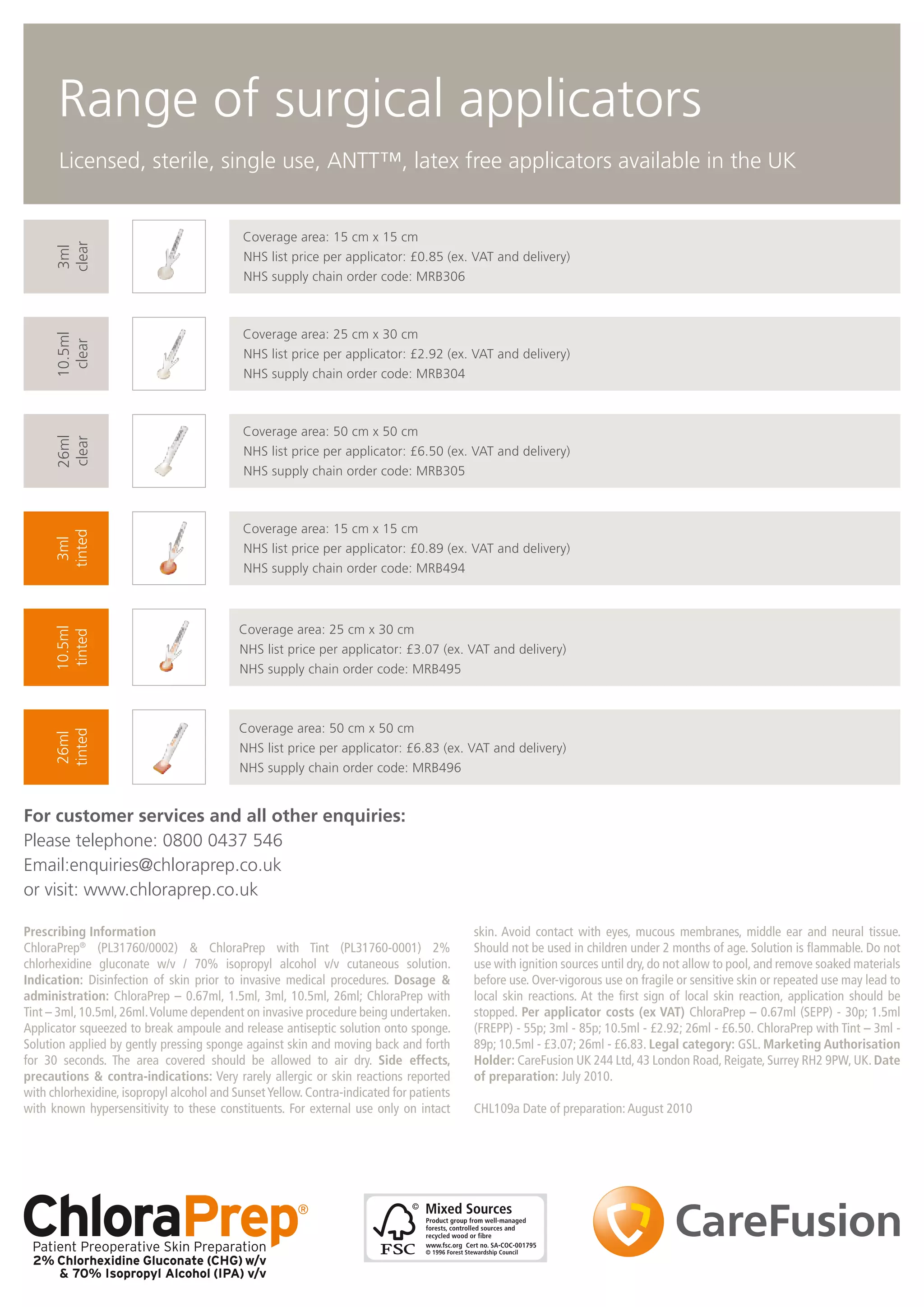 Surgical One Page Flyer | ChloraPrep UK Infection Prevention & Control ...
