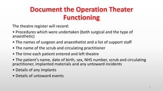 Surgical operation theater standards | PDF