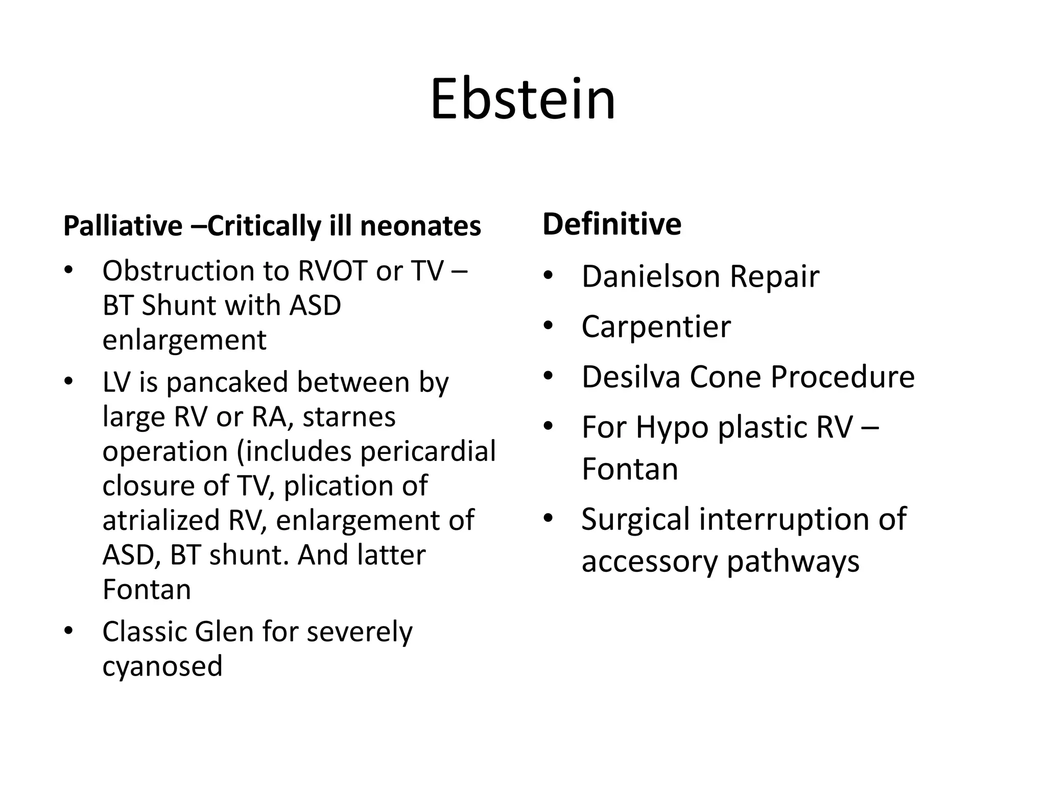 Surgical procedures for congenital heart diseases basics | PPTX