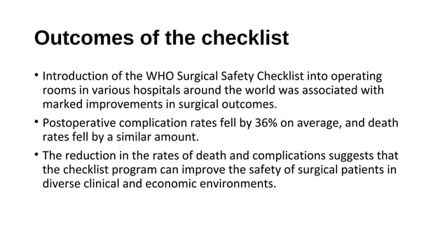Surgical safety checklist | PPT