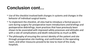 Surgical safety checklist | PPT