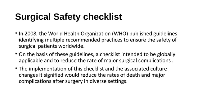 Surgical safety checklist | PPT
