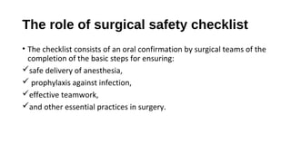 Surgical safety checklist | PPT