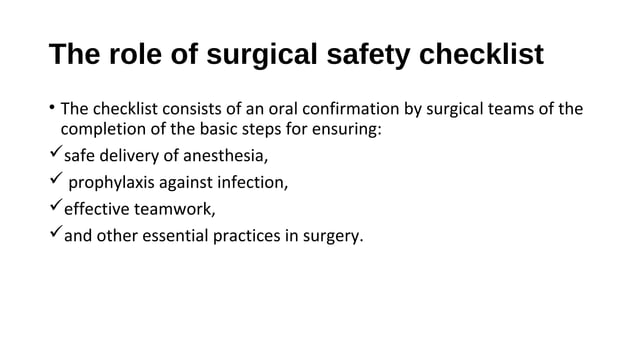 Surgical safety checklist | PPT