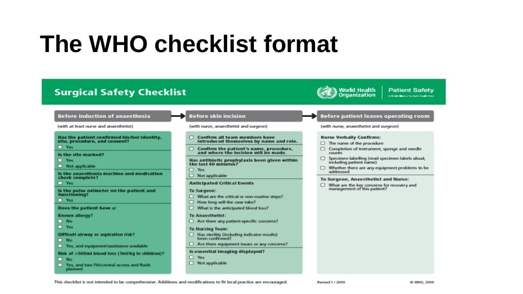 Surgical safety checklist