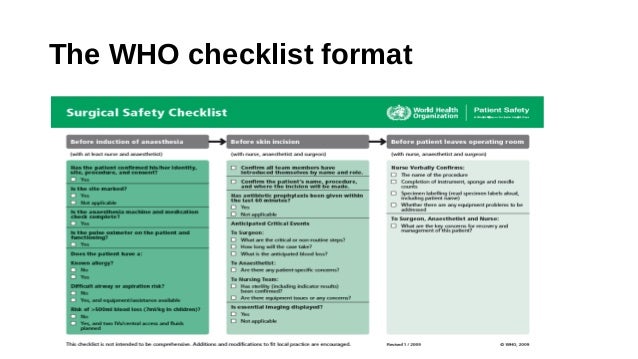 Surgical safety checklist