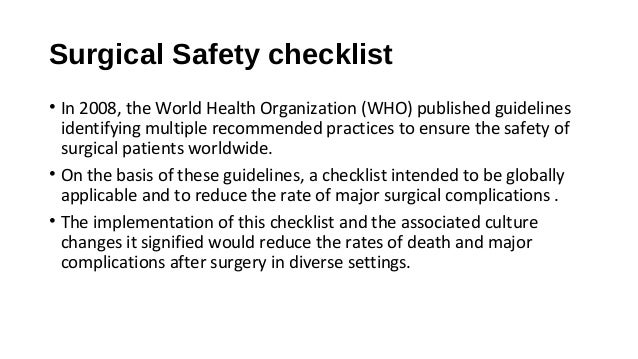 Surgical safety checklist
