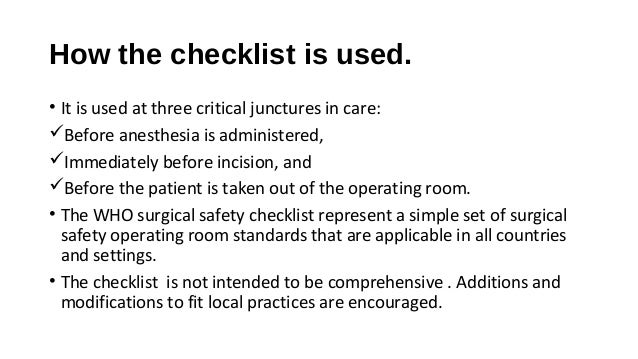 Surgical safety checklist