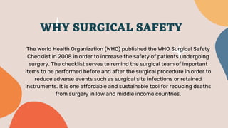 Surgical safety PRESENTATION ON THE CHEC | PDF