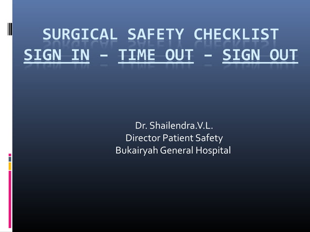 Surgical safety checklist | PPT