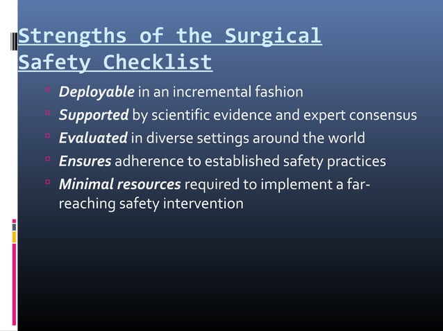 Surgical safety checklist | PPT