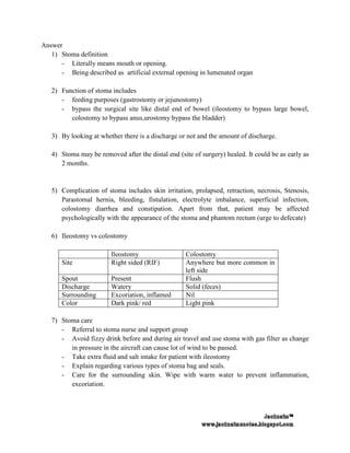 Surgical short case stoma | PDF