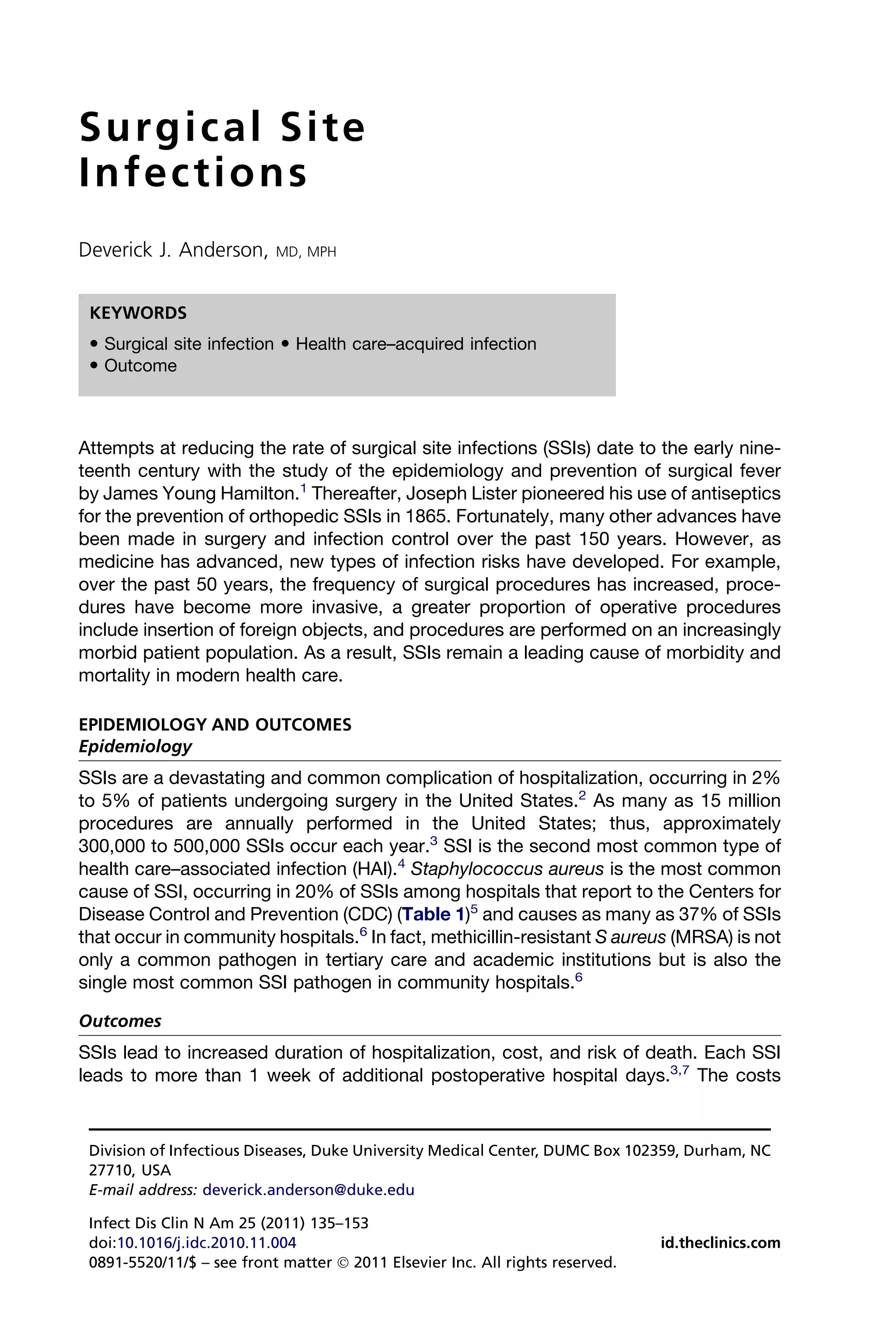 Surgical site infections | PDF