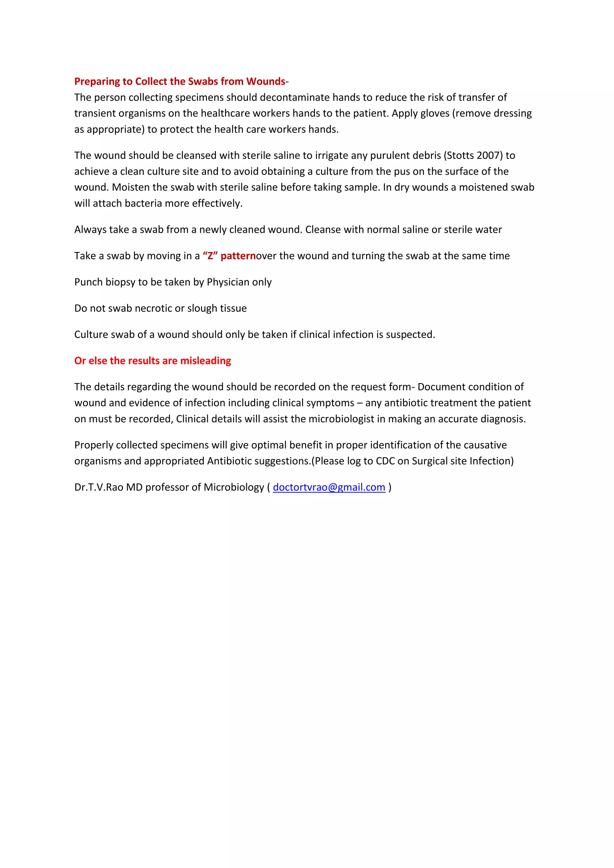 Surgical site infections Role of Diagnostic Microbiology | DOCX