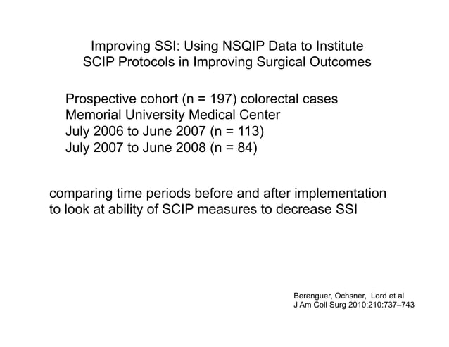 Surgical Site Infection (SSI) | PDF
