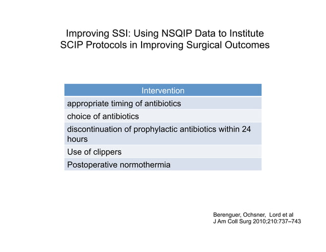Surgical Site Infection (SSI) | PDF