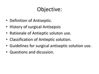 Surgical skin antiseptics | PPT