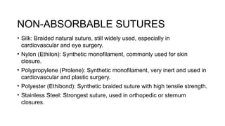 surgical sutures, sutures commonly use in surgery | PPT