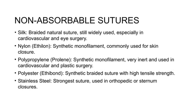 surgical sutures, sutures commonly use in surgery | PPT