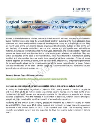 Surgical Sutures Market to Witness Widespread Expansion During 2026 | PDF