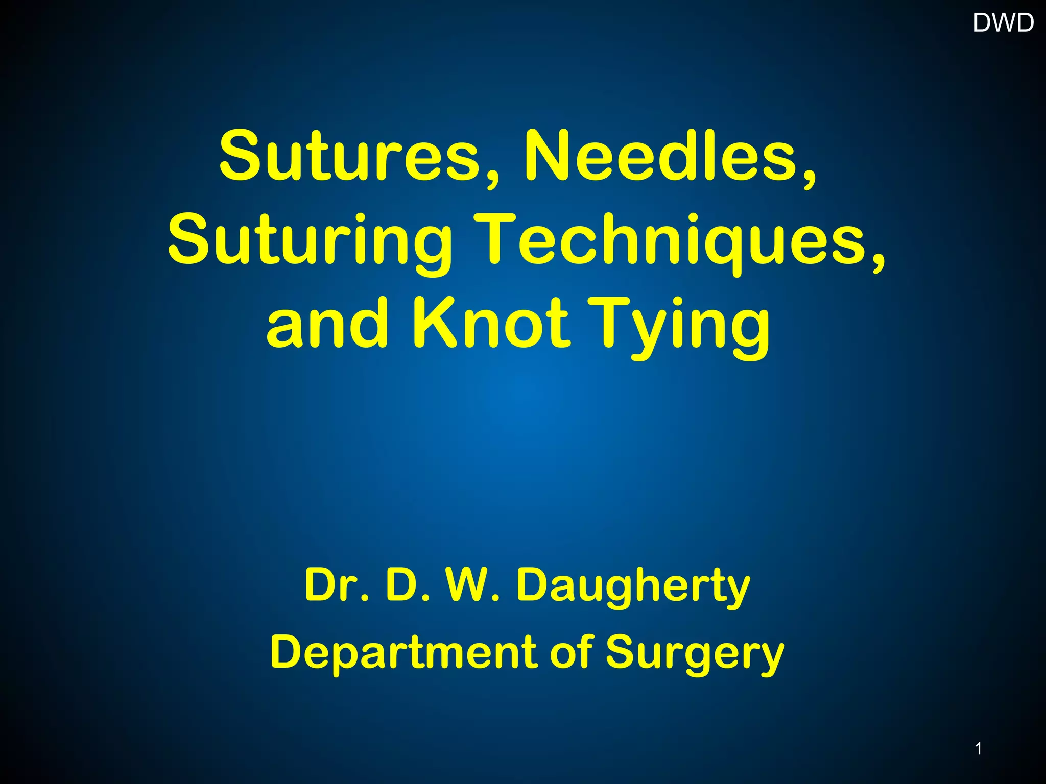 Surgical Sutures and Suturing Techniques | PPT