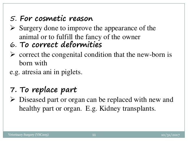 Surgical terms and reasons for surgery