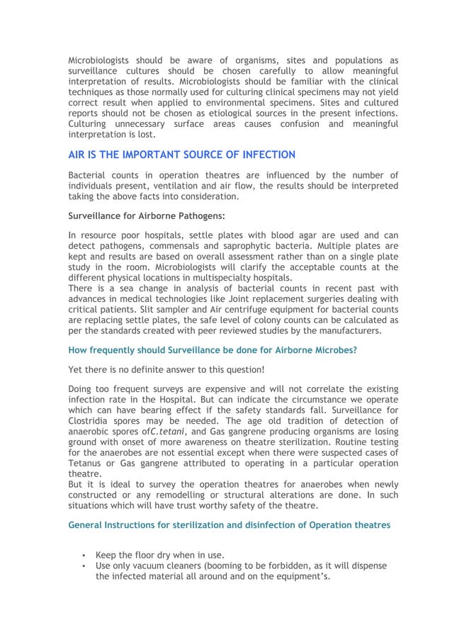 SURGICAL THEATER SAFETY - CHECK LIST | PDF | Infectious Diseases ...