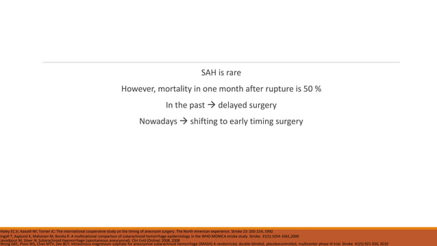 Surgical Timing & Intraventricular TPA in SAH | PPTX