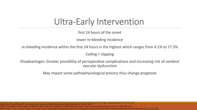 Surgical Timing & Intraventricular TPA in SAH | PPTX