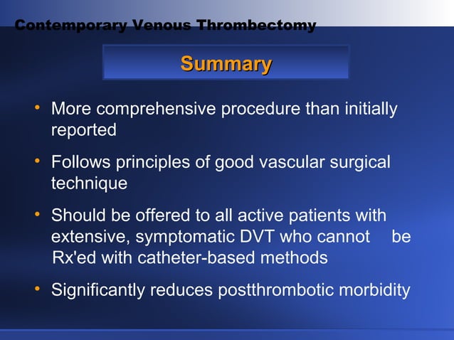 Surgical treatment acute dvt | PPT