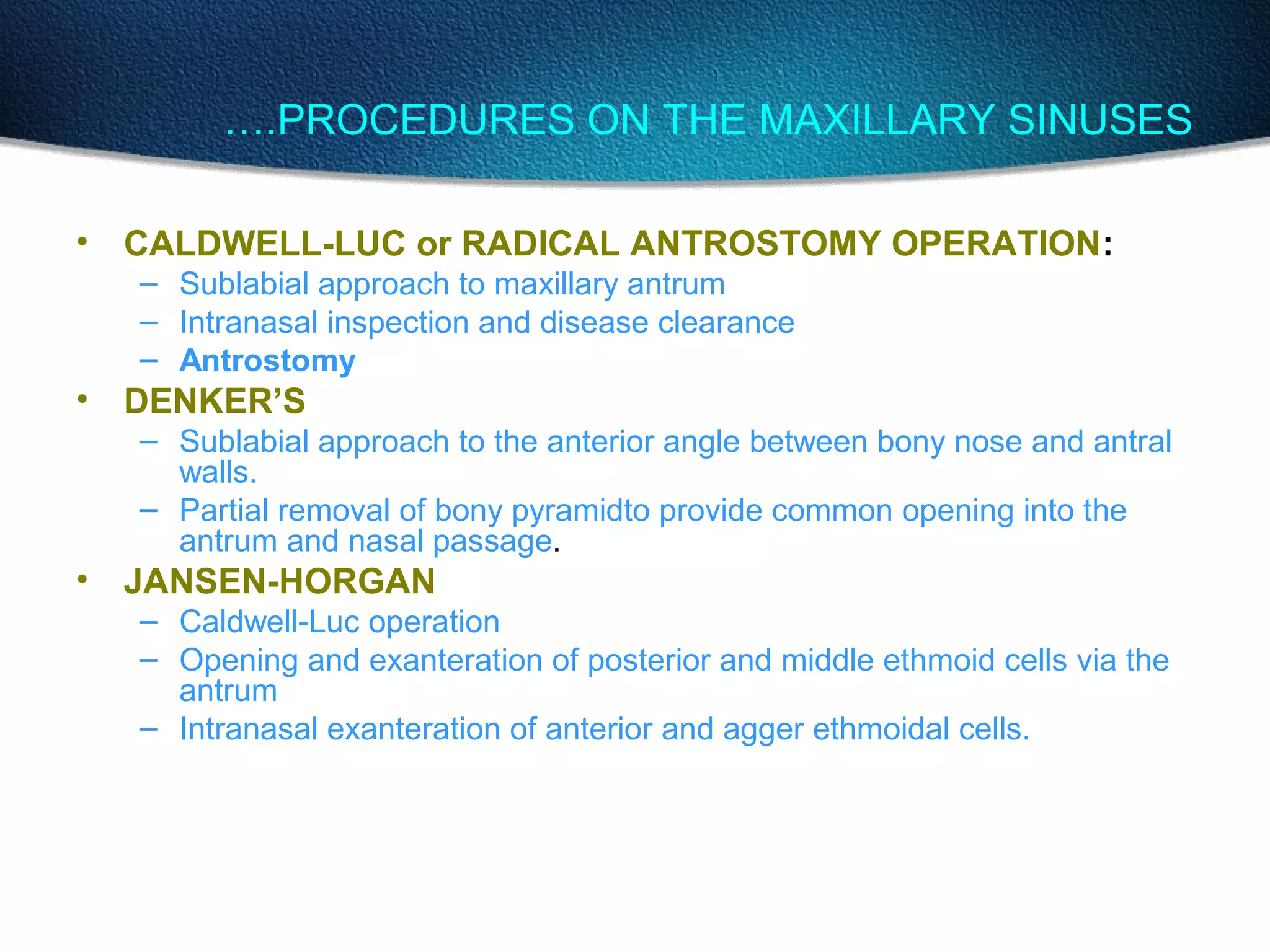 Surgical treatment chronic sinusitis | PPT