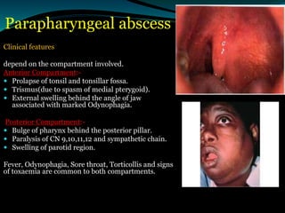 Surgical treatment of paraphyrngeal and retropharyngeal abscesses | PPTX