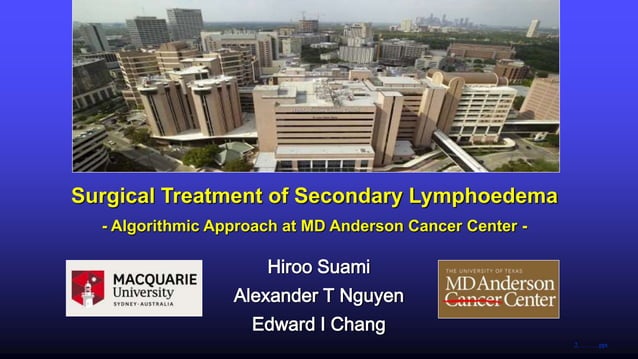 Surgical treatment of secondary lymphoedema—algorythimic approach at MD ...