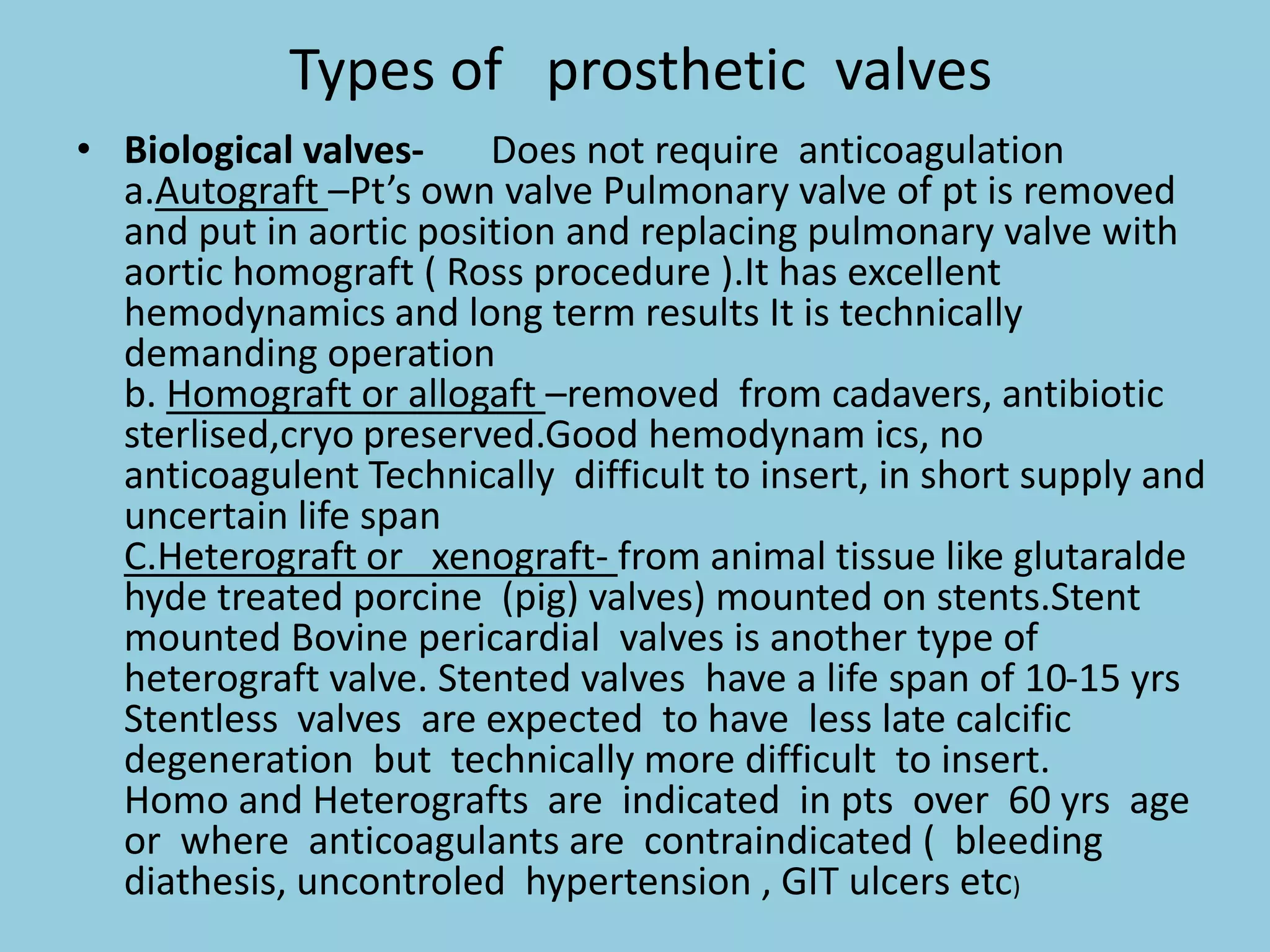 Surgical treatment of Valvular Heart diseases | PPTX