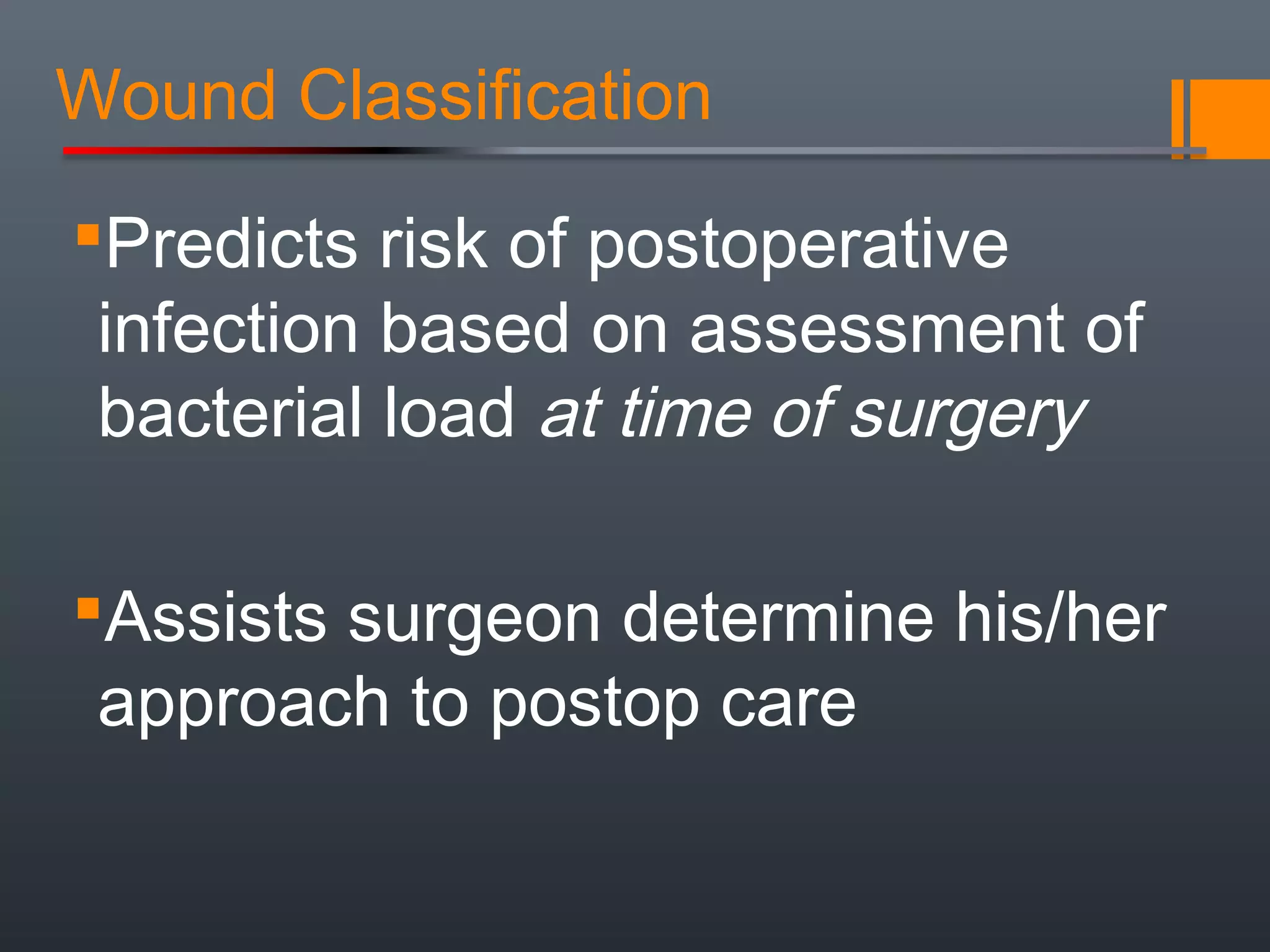 Surgical Wound Classification | PPT