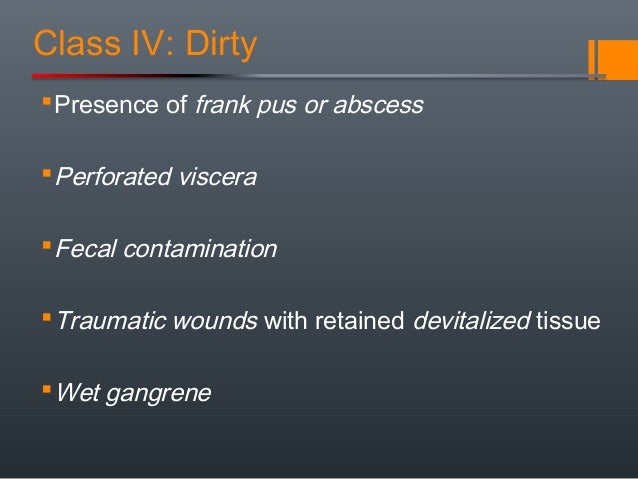 Surgical Wound Classification
