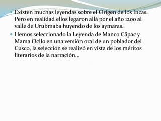 Surgimiento de la civilización inca | PPTX