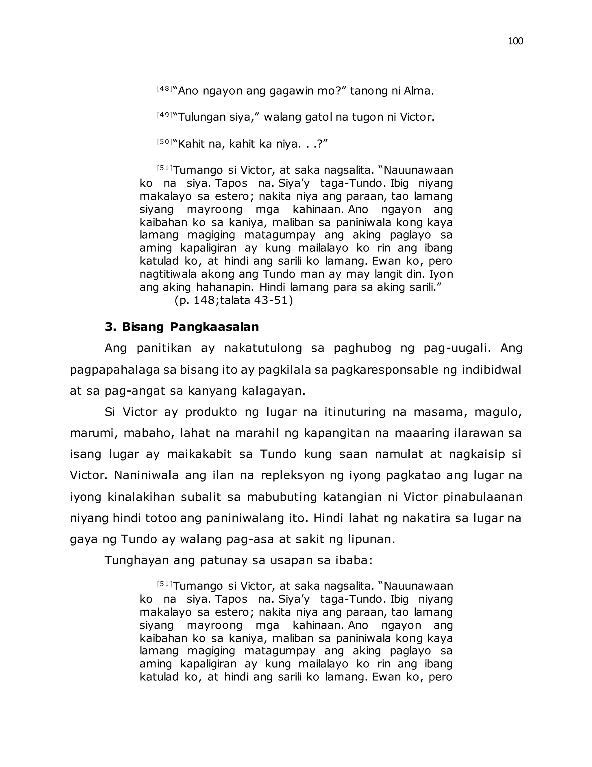 Pagsusuri sa Nobela: "Ang Tundo Man May Langit Din" (Kabanata 8) ni ...