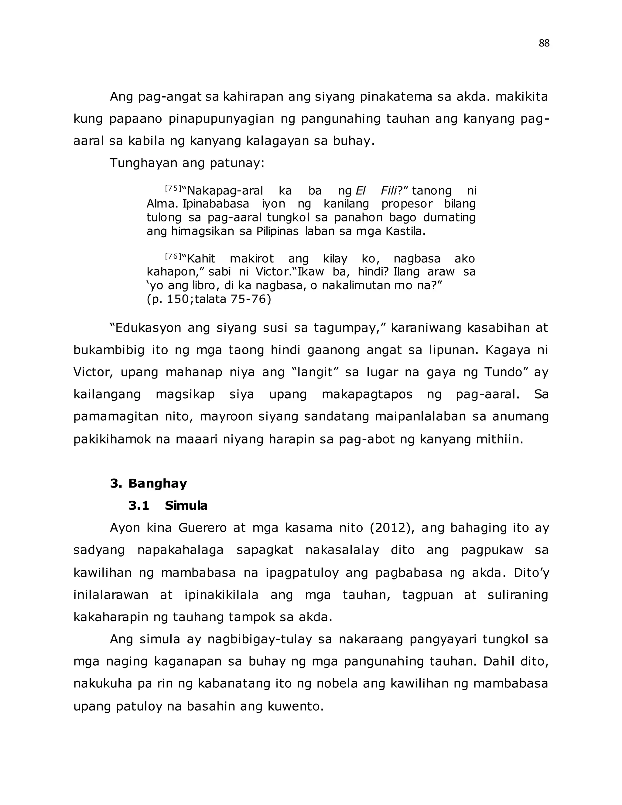 Pagsusuri sa Nobela: "Ang Tundo Man May Langit Din" (Kabanata 8) ni ...