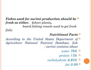 SURIMI defintion, Processingsteps, fish products .pptx