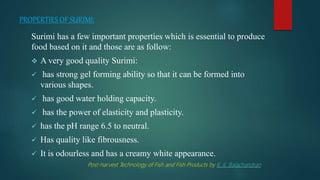 Surimi technology and its property | PPTX