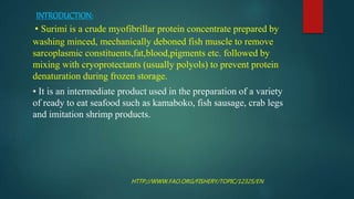 Surimi technology and its property | PPTX