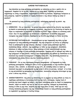 Suring pantanghalan at banghay | DOC
