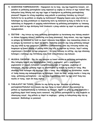 Suring pantanghalan at banghay | DOC