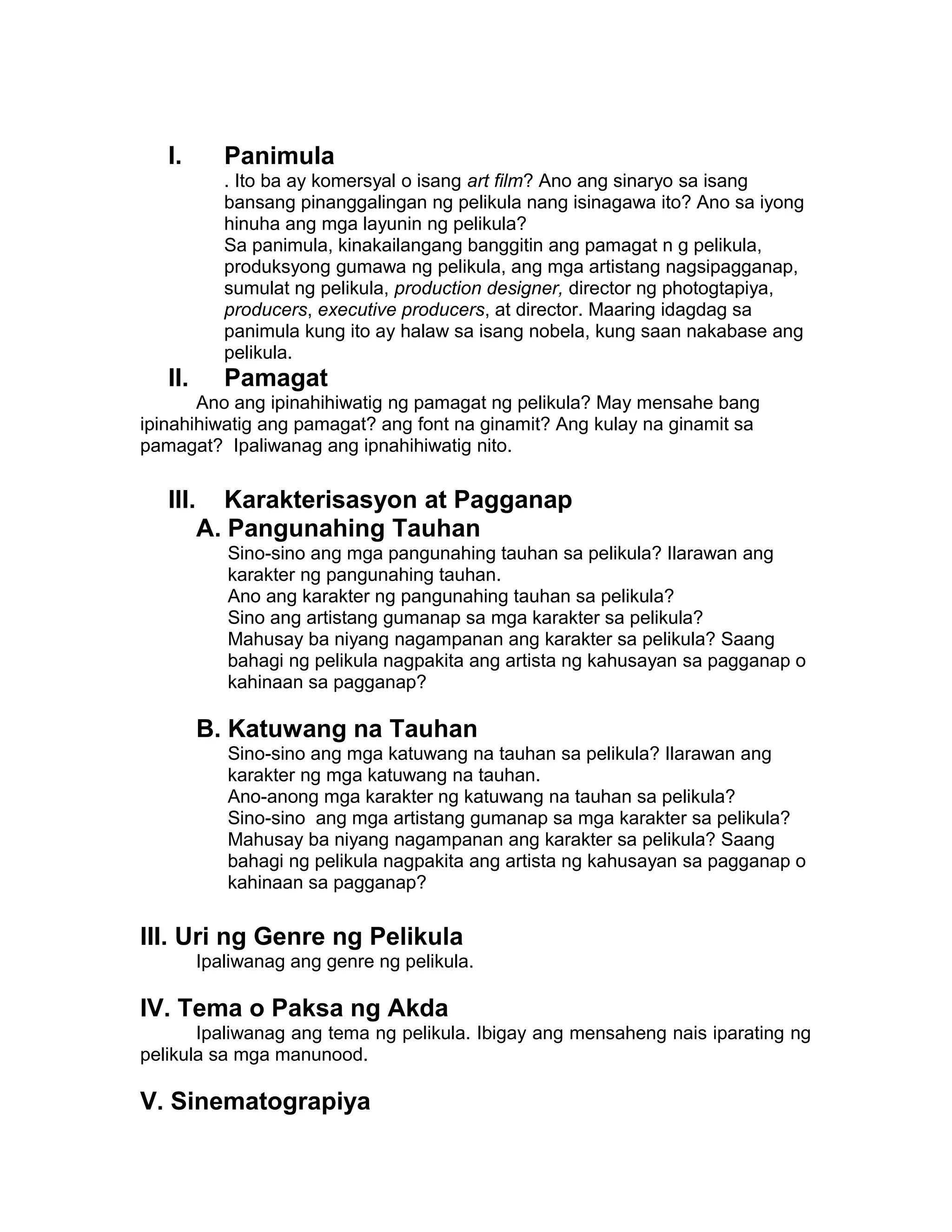 Suring pelikula format | DOC